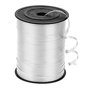 White Curling Ribbon Silk Balloon String Ribbon Decor Ribbons for Gift Wrapping Gift Wrap Ribbon Florist Flower Ribbon Thin Ribbon for Baby Shower Graduations Christmas Party Accessories(500 Yards)