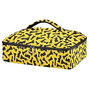 Kcldeci Insulated Thermal Food Carrier Insulated Casserole Carrier for Hot or Cold Food,Yellow Chess Pieces Insulated Tote Bag for Potluck Cookouts Parties Picnic,Lasagna Lugger