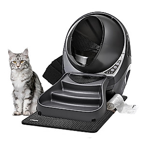 Litter-Robot 3 Core Bundle by Whisker (Grey) - Self-Cleaning Cat Litter Box, Includes Litter-Robot, Mat, Fence, Ramp, (25) Liners & (3) Carbon Filters, Complimentary 1-Year WhiskerCare Warranty