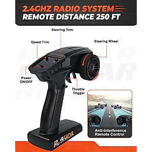 BEZGAR HM181 Hobby Grade 1:18 Scale Remote Control Monster Vehicle Trucks - 4WD Top Speed 35 Km/h All Terrains Off Road RC Truck, Waterproof RC Car with 2 Rechargeable Batteries for Kids and Adults