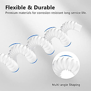 LOONGSHINET 1-1/4 Inch Bathroom Sink Drain Kit Flexible Expandable Anti-siphon Bottle Universal Sink Drain Assembly for Bathroom Tube S Trap, Bathroom Vanity Sink Drain Plumbing P Trap Pipe, White