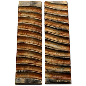 Buffalo Horn Handle Scales - (Impala Jigged) - (Antique) - (4.50 x 1.25 x 0.25)
