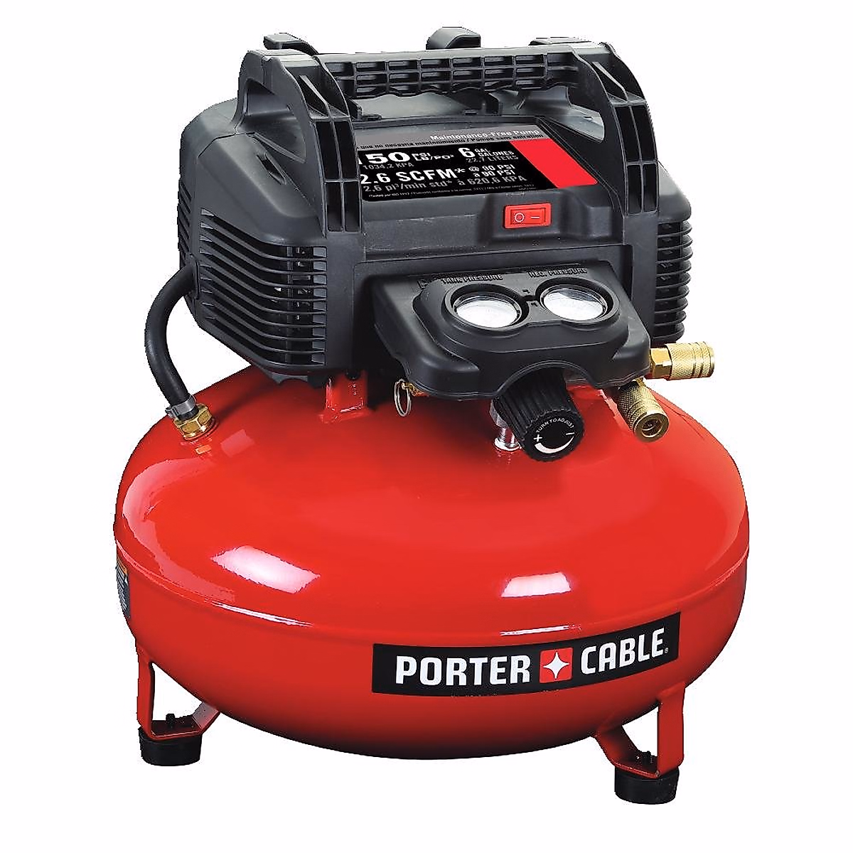 PORTER-CABLE Air Compressor, 6-Gallon, Pancake, Oil-Free (C2002)