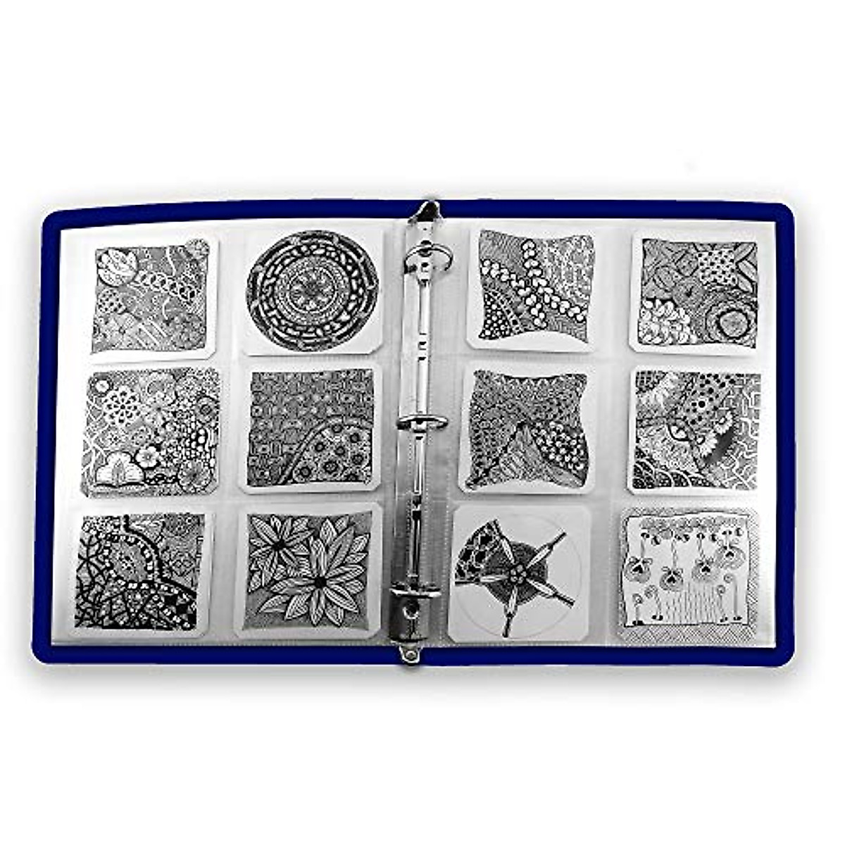 Zentangle Tiles Storage Pages for 3.5"x3.5" Zentangle Artist Tiles - 6 Pocket Top Loading for 3-Ring Binders / 20 Pages per Pack/Holds 240 Zentangle Tiles
