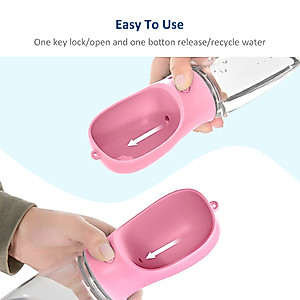 WePet Portable Dog Water Bottle with Food Container, 12 OZ + 6 OZ, Leak Proof Puppy Water Dispenser with Drinking Feeder for Pets Outdoor Walking, Hiking, Travel, Food Grade Plastic