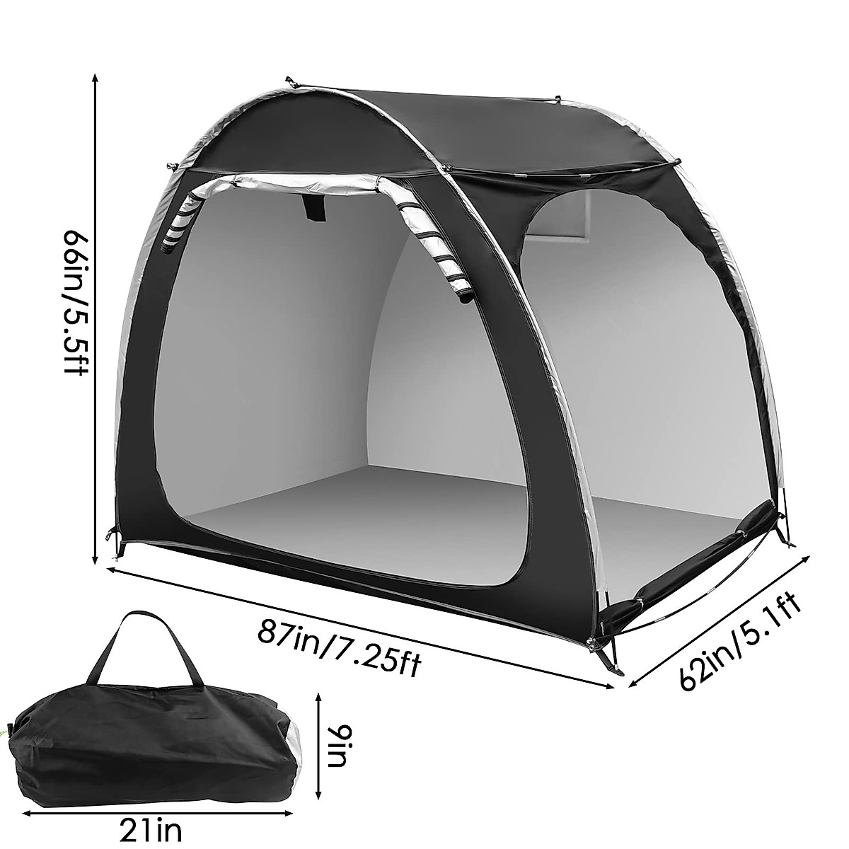 Outdoor Bike Storage Shed Tent Bike Cover Tent, Waterproof Portable Shed for 4 Bicycle, Double Side Opening Outdoor Motorcycle Cover Storage Tent for Garden Camping Hiking