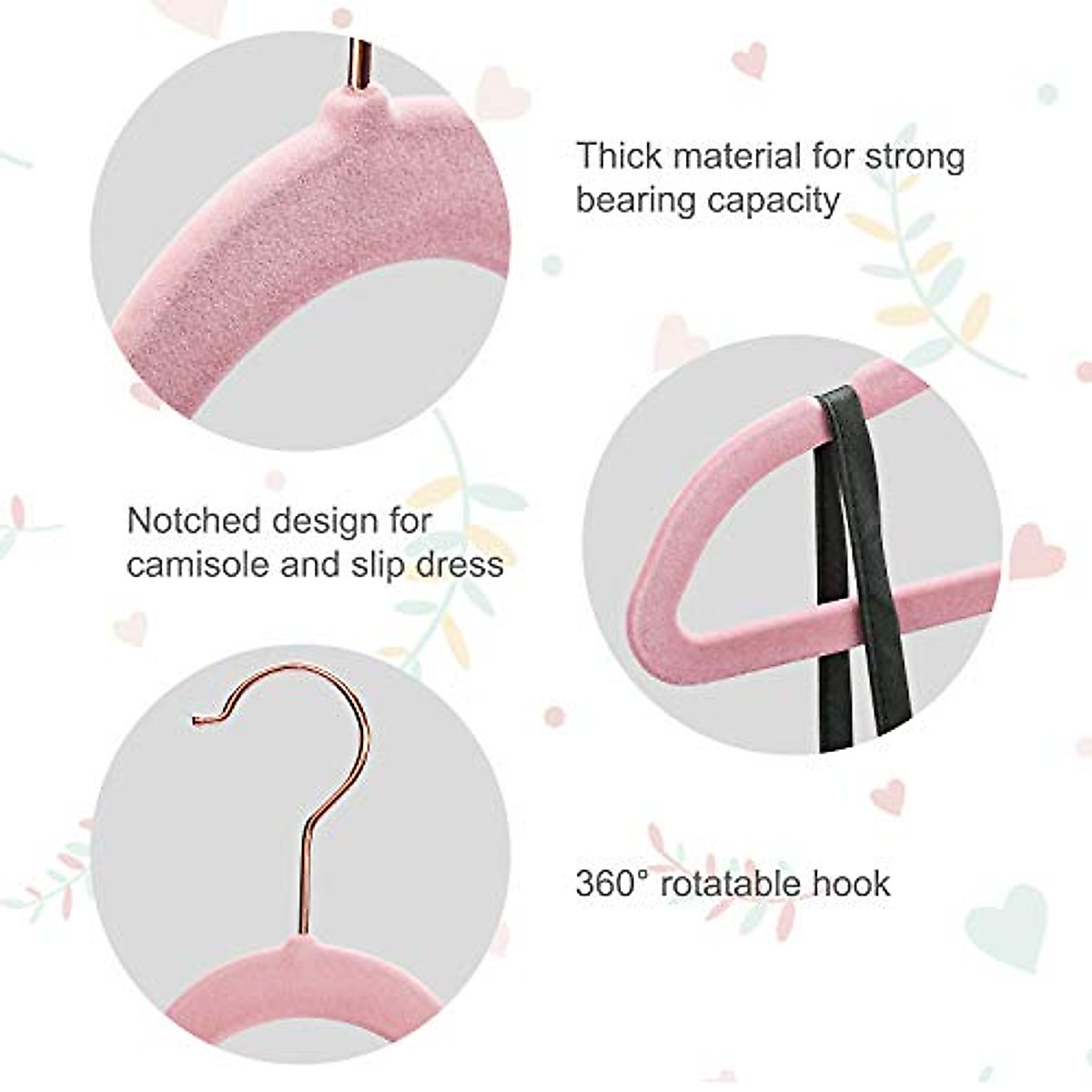 House Day Velvet Kids Hangers 60 Pack Blush Pink and Kids Clothes Hangers 60 Pack Light Blue, Premium Ultra Thin Cute Hangers for Childrens