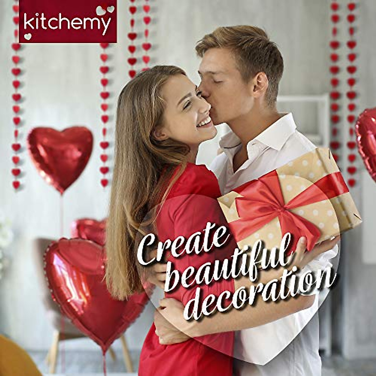 120 Valentines Day Decorations for Home Decor – Pre-Assembled Red Hearts Felt Garlands Hanging Decoration for Valentine's Day Wedding Anniversary Happy Engagement Party Birthday Window Kissing Prop