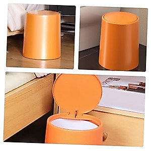 Outanaya Garbage Can Waste Container Desktop Waste Garbage Bin Dog Proofs Trash Bin Vanity Waste Bin Hotel Trash Can Under Desk Trash Can Bathroom Wastebasket Garbage Holder Plastic Orange