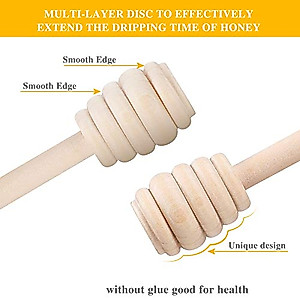 Honey Dippers 6 inch, 20PCS Premium Wooden Honey Stirrer for Honey Jar Dispense Drizzle Honey and Wedding Party Gift
