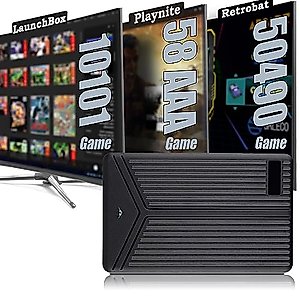 Hyper Base Mix 5T Game HDD, Retro Game Console Built-in 60649 Video Games, 75 Emulator Console, 3 Game System Retrobat/Launchbox/Playnite, SATA 3 to USB 3.0, Plug and Play Hard Drive for Win 8.1/10/11