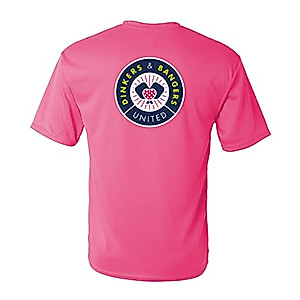 Dinkers & Bangers - Pink United - Men's Pickleball Performance T-Shirt - 2 Sided - Pink - L
