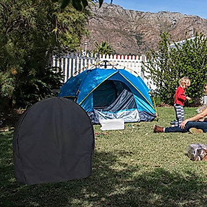 GAFOKI Outdoor Grills 1pc for Use Heavy Wood Grill Garden Patio Outdoor Polyester and Hoop Tarp Burner Indoor Black Holder Practical Log Cover Storage Yard Round Portable - Duty Gas Grill