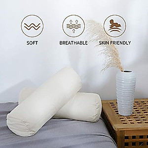Lofe Organic Cotton Pillow Case - One Pack 17''×6'' Cylindrical Pillow Cover - 100% GOTS Certified Organic Cotton - 300 TC Thread Count - Soft, Safe and Hypoallergenic - Off White