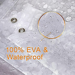 Bostofy EVA 3D Waterproof Shower Curtain Liner, Clear Extra Long Bathroom Shower Liner with Rustproof Metal Gromments and Weighted Magnet,72”Width x 84”Length