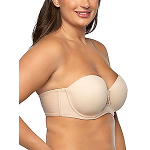 Vanity Fair Womens Beauty Back Smoothing Strapless Bra, 4-way Stretch Fabric, Lightly Lined Cups Up To H Bra, Rose Beige, 36C US
