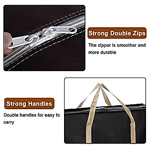 100L Large Storage Bag(3 Pack,Black),Large Moving Bags with Zippers & Carrying Handles, Storage Bags Storage Totes for Clothes, House Moving,77×55×24cm