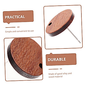 80 Pcs Accessories with Drop Earrings Wood DIY Stud Posts Jewelry Making Kit DIY Wood Stud Posts Earrings Material Earring Studs Jewelry Wood Posts Ear Stud with Hoop Earring Post