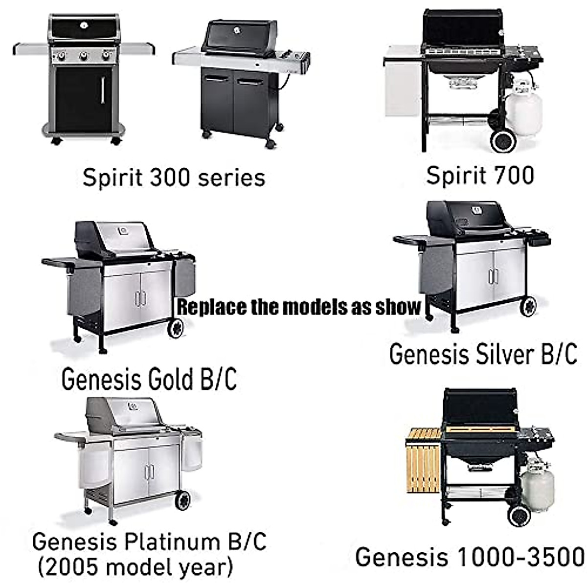 MONIBAQ Grill Grates Replacement for Weber Spirit 310, Grill Replace Parts for Spirit II 310 Series, Cast Iron Cooking Grid Replace for Weber Spirit E-310 S-310 Genesis 1000 Genesis Gold Silver