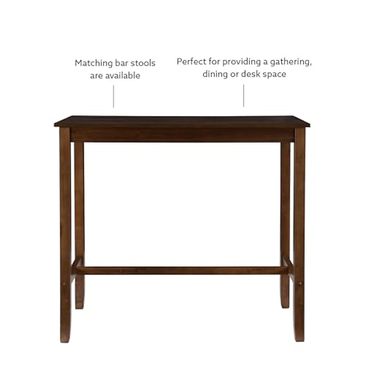 Linon 42 inch Height Pub Claridge Table, Rustic Brown Bar