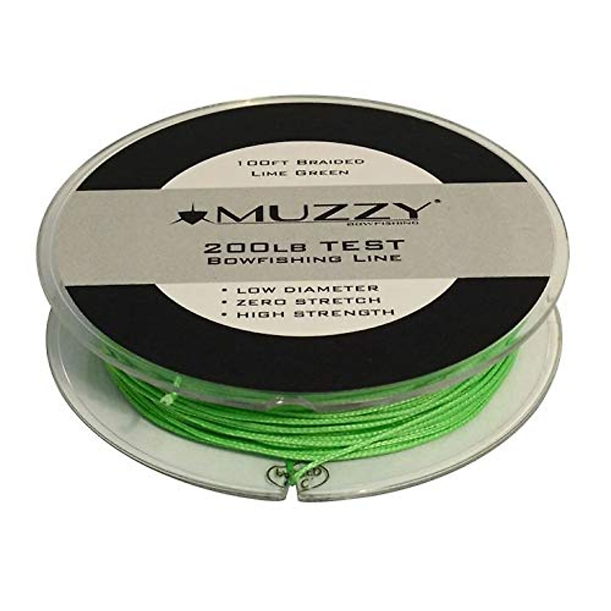 Muzzy 1078 Bow Fishing Line Lime Green 200 Braided 100' Spool