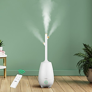 Aiheal Humidifiers for Bedroom Large Room Home, 5L Top Fill Cool Mist Ultrasonic Humidifier for Baby Plants, Smart Humidistat Mode, Essential Oil Diffuser, Sleep Mode, Auto Off and Ultra Quiet, White