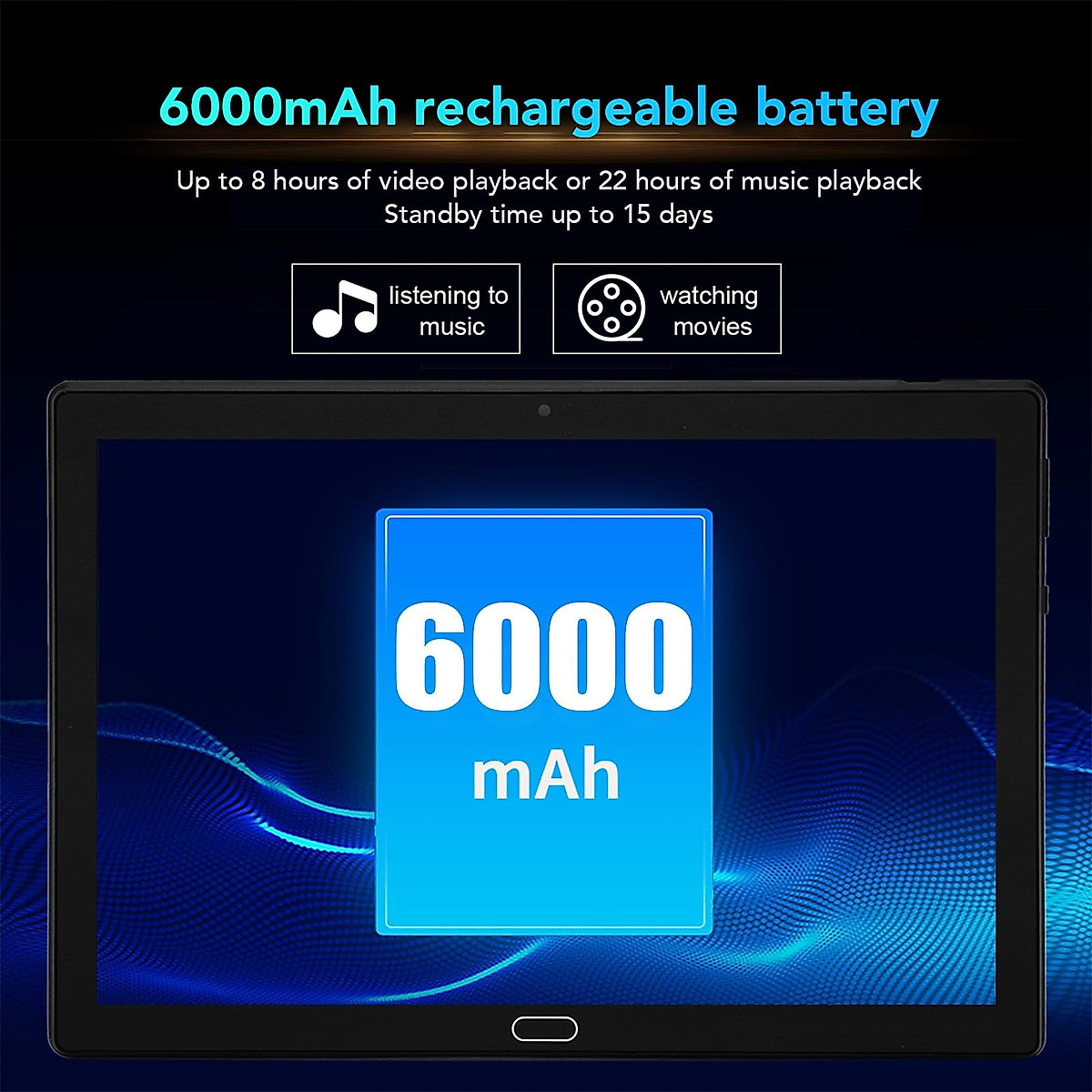 Gugxiom 10.1in Business Tablet, Android Tablet, 4g Calling Tablet, 6GB RAM 128GB ROM, 5MP+8MP Camera, Octa Core CPU, 6000mAh, 5G WiFi, GPS, Dual Sim Dual Standby (Blue)