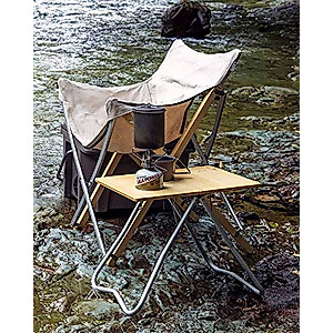 Snow Peak Bamboo My Table, LV-034TR, Designed in Japan, for Indoor Outdoor Use, Lifetime Product Guarantee