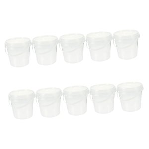 Cabilock Storage Bucket 10pcs Transparent Small Barrel Large Ice Cream Cup Containers with Ice Cream Freezer Ice Cream Tub Clear Plastic Candy Treat Buckets Meat Egg Basket Washing Pp
