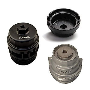 Heavy Duty Oil Filter Wrench Compatible with Toyota,Lexus,RAV4,Camry,Tundra,Highlander,Sienna Oil Filter Cap Removal Socket Tool for 2.5-5.7L Engine with 64mm Cartridge Style Oil Filter Housing