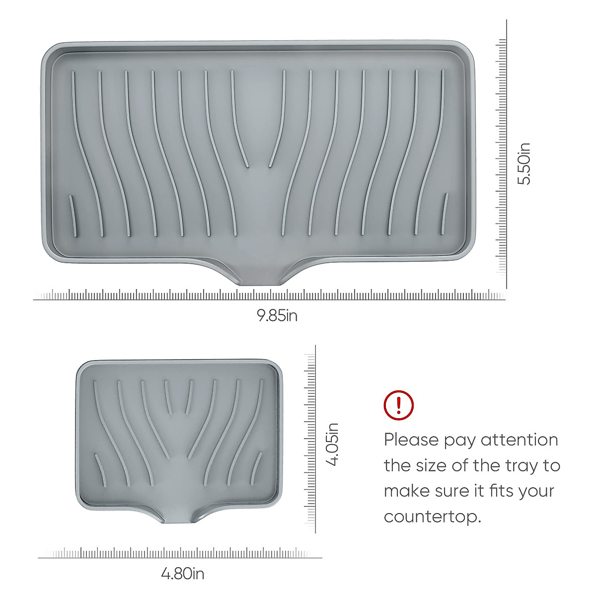 Kitchen Sink Tray,Self Draining Kitchen Soap Tray Soap Holder Silicone Sponge Holder for Kitchen Sink,Kitchen Bathroom Sink Caddy Sink Organizer for Sponge,Soap Dispenser,Dish Scrubber,Palm Brush