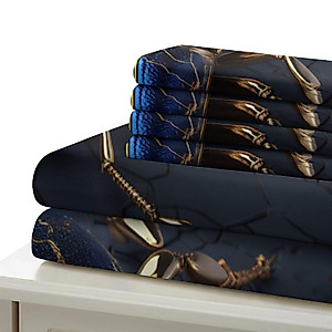 EVMILA Blue Beetle 3D Print Insects Comforter Covers Duvet Cover for Boys Girls Quilt Cover Bedding Set with Zipper Closure with Pillow Cases Soft Microfiber 3 Pieces Twin（173x218cm）