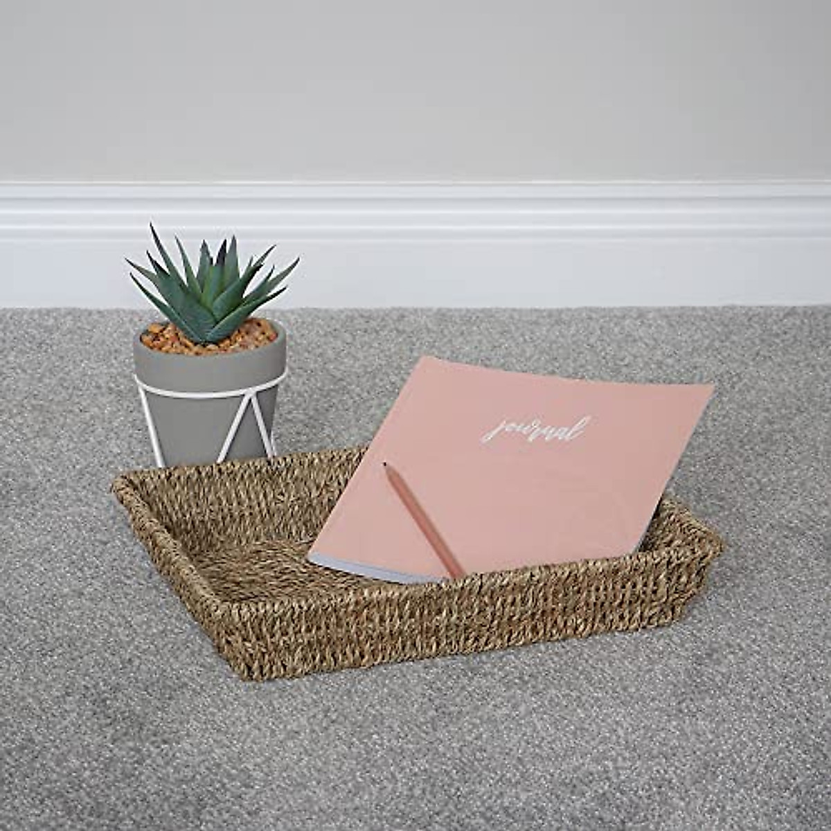 JVL Seagrass Rectangular Storage Tray