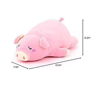 PASSIONFRUIT Stuffed Plush Pig/Piggy Pet -Toy Pink 17.6" Doll Baby Pillow Stuffed Animal | Super Soft, Huggable Toy for Toddler, Boys, Girls | Snuggle, Cuddle Pillow Stuffed with PP Cotton