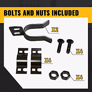 VIVIDA Chain Link Gate Latch 1-3/8" x 1-7/8", Black Gate Fork Latch for Outdoor Fence, Black Powder Coated, Chain Link Fence Parts, 2 PCS