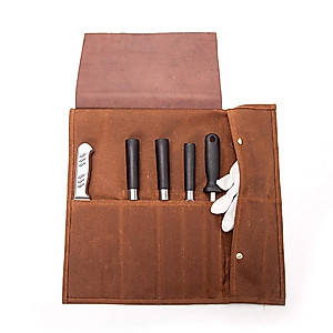 Knife Case, Waxed Canvas Chefs Knife Roll Bag, Portable Travel Tool Roll Bag, Christmas Gift for Culinary Student, Professional Chef for Men Women for Meat Cleaver, Japanese Knife for Working,Camping