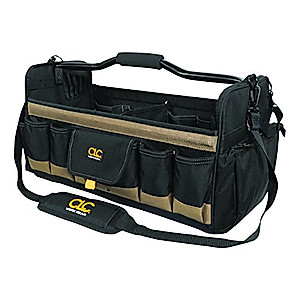 Custom Leathercraft WORK GEAR 1579 20 Inch, Open Top, Soft Sided Tool Box, 27 Pockets