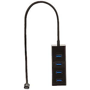 Amazon Basics USB 3.1 Type-C to 4 Ports USB Adapter Hub, Black