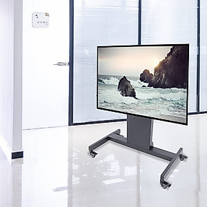 Confidence Monitor Stand, Rolling TV Stand with Height Adjustment（20.87-26.57 inch） and 0-90 Degree Tilt Adjustment, Mobile TV Cart, Low Profile Floor Confidence Monitor Cart for 32-65 inch Screen