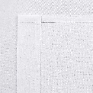 DWCN White Sheer Curtains Linen Look Semi Transparent Voile Grommet Curtains for Living Dining Room Drapes 52 x 84 Inch Long, Set of 2 Panels