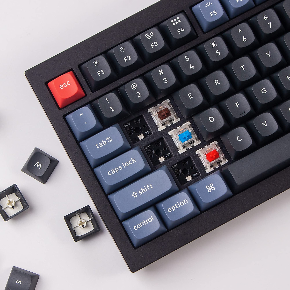 Keychron Q1 Wired Custom Mechanical Keyboard Knob Version, 75% Layout QMK/VIA Programmable with Hot-swappable Gateron G Pro Brown Switch Double Gasket Compatible with Mac Windows Linux - Version 2