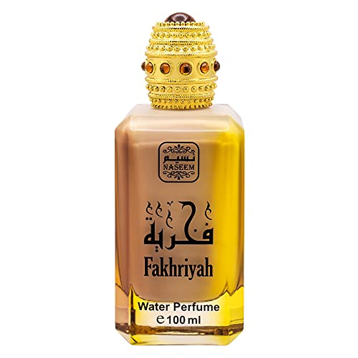 Naseem Fakhriyah Aqua Perfume Alcohol Free with composition of White Florals Oud Cedarwood Long Lasting Arabian Fragrance for Men Extrait de Parfum 3.4 Fl Oz