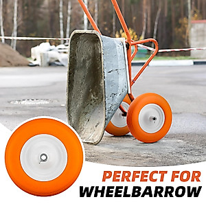 UniversalY Fit, Flat Free Wheelbarrow Tire - Fits all 5/8" OR 3/4" HUB - 5 Year Warranty