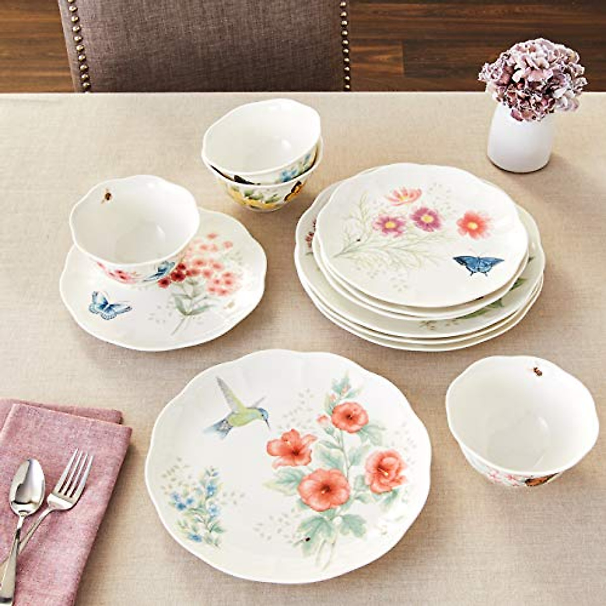 Lenox 883319 Butterfly Meadow Flutter 12Pc Dinnerware Set,Multicolor