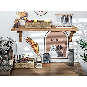 StorageWorks Tea Bag Organizers, Small Wicker Baskets with 6 Sections, Coffee and Tea Organizers for Coffee Bar, Shelves, Countertop, Seagrass Baskets for Organizing, 2Pack