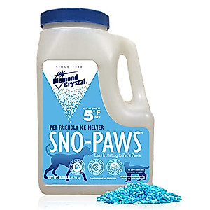 Diamond Crystal SNO-Paws Snow and Ice Melter - Calcium Chloride & Salt-Free Pet Safe Ice Melter with Blue Tint - Melts Ice Down to 5 Degrees