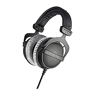 beyerdynamic DT 770 PRO 80 Ohm Over-Ear Studio Headphones (Black) Bundle with Hard Shell Headphone Case (2 Items)