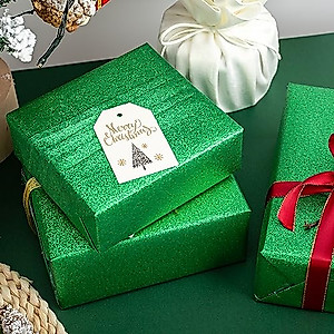 Homeral Glitter Wrapping Paper Roll-46.8 sq.ft.-Sparkle Green Shinny Gift Wrap for Christmas, Birthday, Bridal Shower, Party, Holiday-17in x 32.8ft