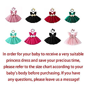 KLFFLGID Baby Girl Sequins Bowknot Dress Toddler Flower Girl Wedding Party Dress for Toddler Girls Infant Tutu Dresses Size 60 (Black)