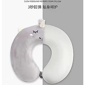 HomiTunky Kids Travel Neck Pillow,360?Unicorn Memory Foam Pillow for Travelling,U-Shaped Airplane Car Flight Head Support Animal with Washable Cover Adults Toddler,Gifts Children,Boys,Girls Pink